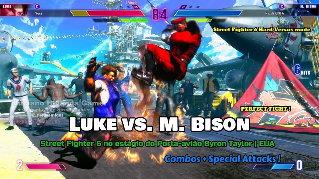 Luke vs. M. Bison no Porta-avião Byron Taylor [ Special Attacks ...